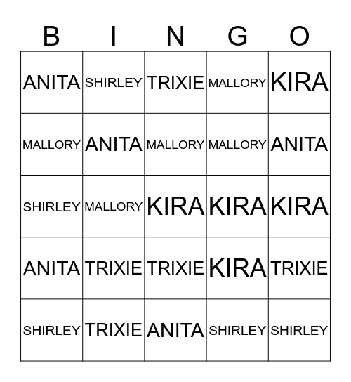 NAME THAT ACTIVITY AIDE Bingo Card