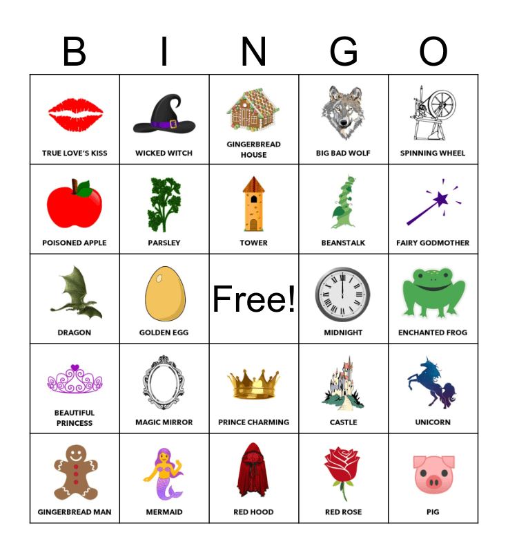 Fairy Tale Bingo Card