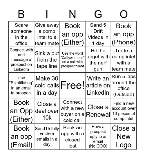 Lightning Bingo Card