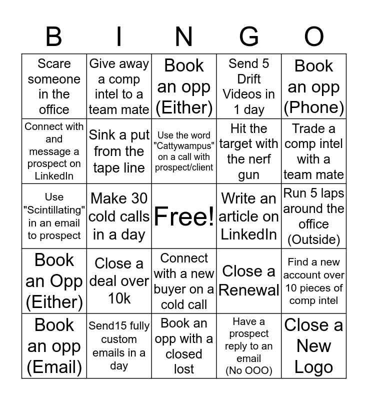 Lightning Bingo Card