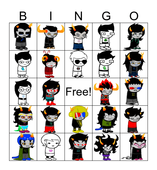 Homestuck Bingo Card