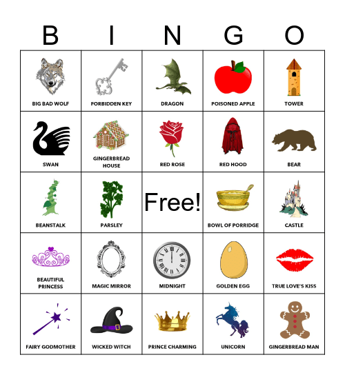 Fairy Tale Bingo Card