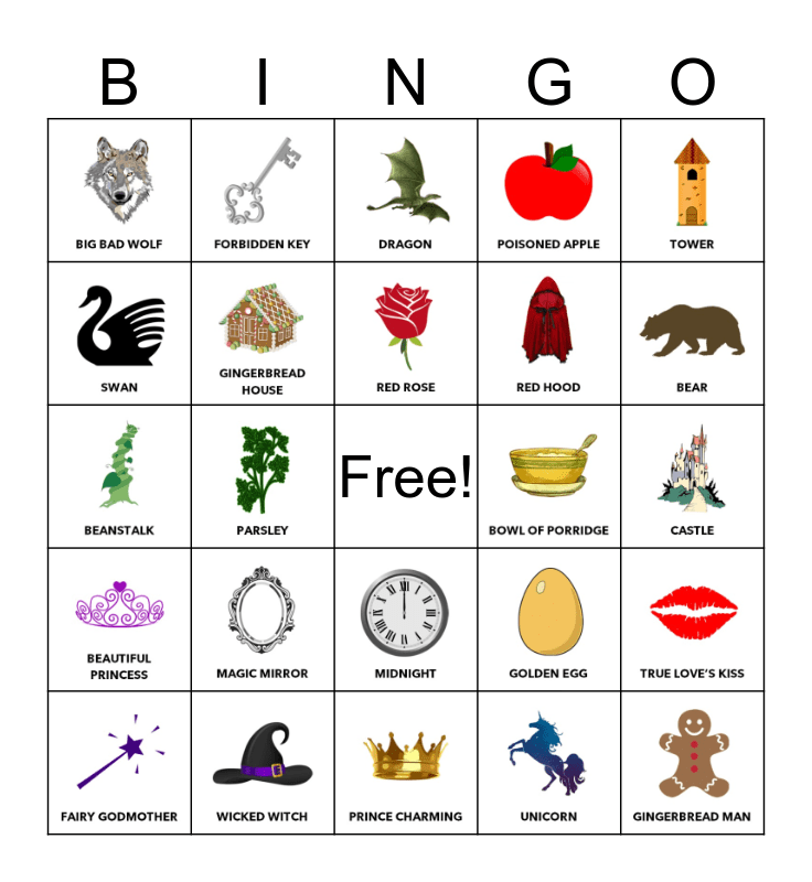 Fairy Tale Bingo Card