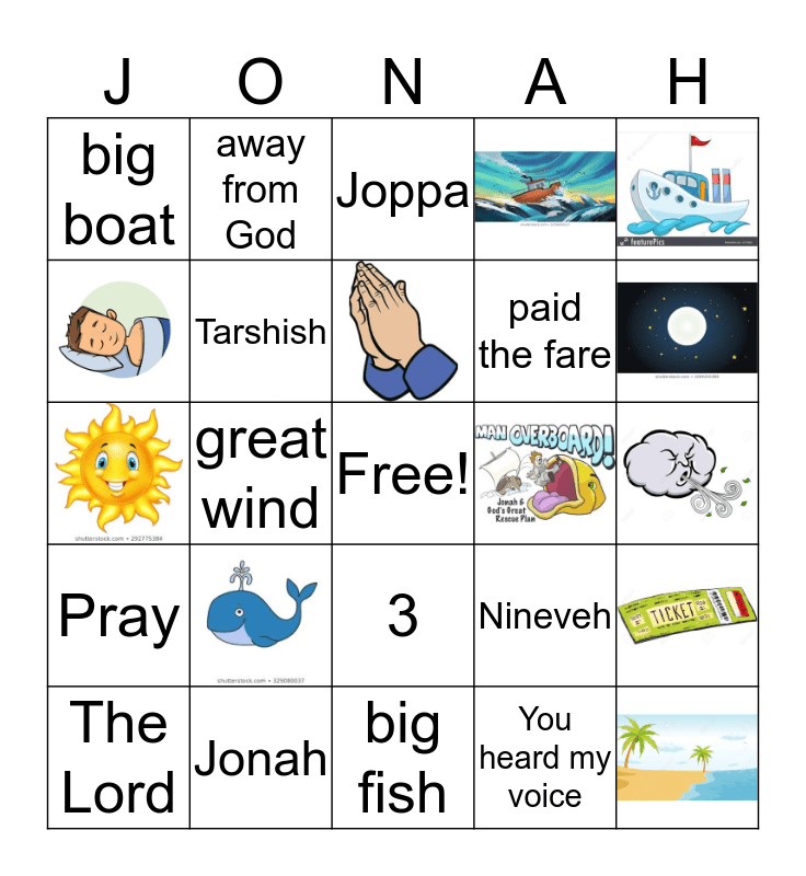 Jonah and the Whale Bingo Card