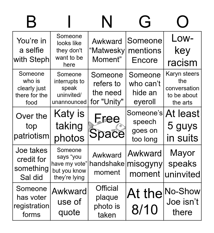 Everett Political Event Bingo Card