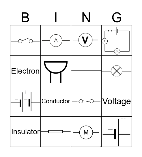 Circuit Symbol Bingo Card