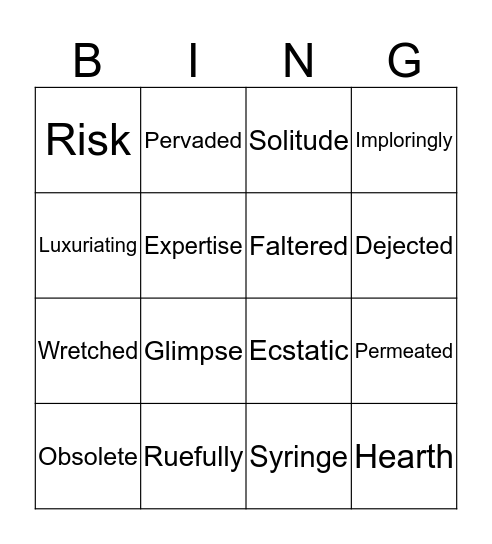 BINGO section 4 Bingo Card