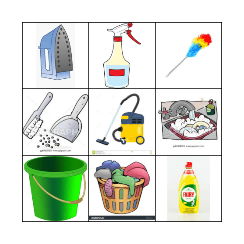 Cleaning Bingo Card