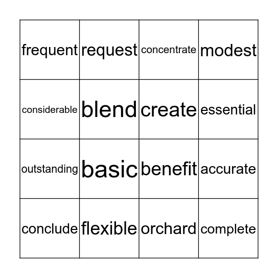 Flocabulary Orange 6-7 Bingo Card
