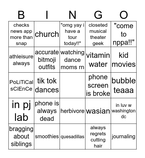 al bingo Card