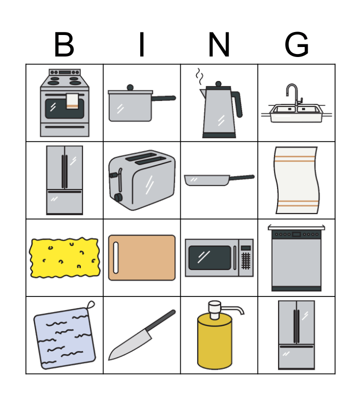 Kitchen bingo Card