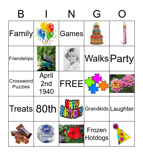 JERRY'S 80TH BIRTHDAY Bingo Card