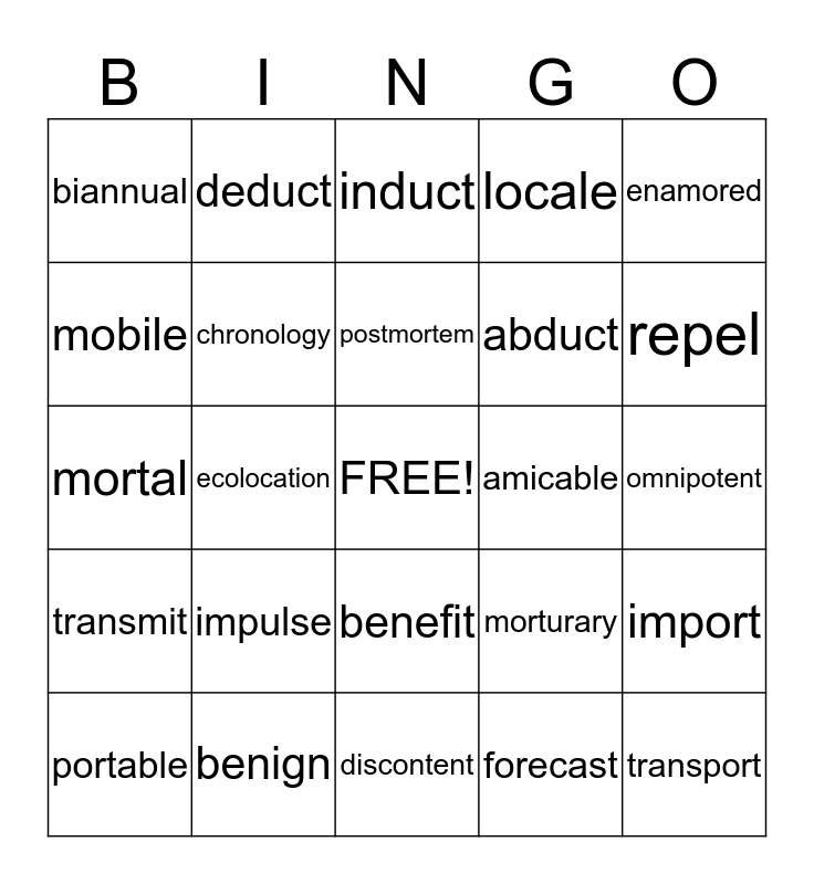 Make Your Mark on the World Bingo Card