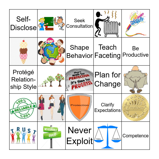 The Elements of Mentoring Bingo Card