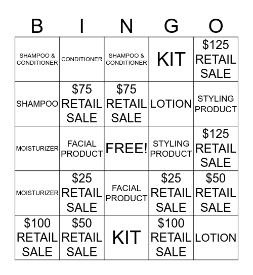 RETAIL Bingo Card