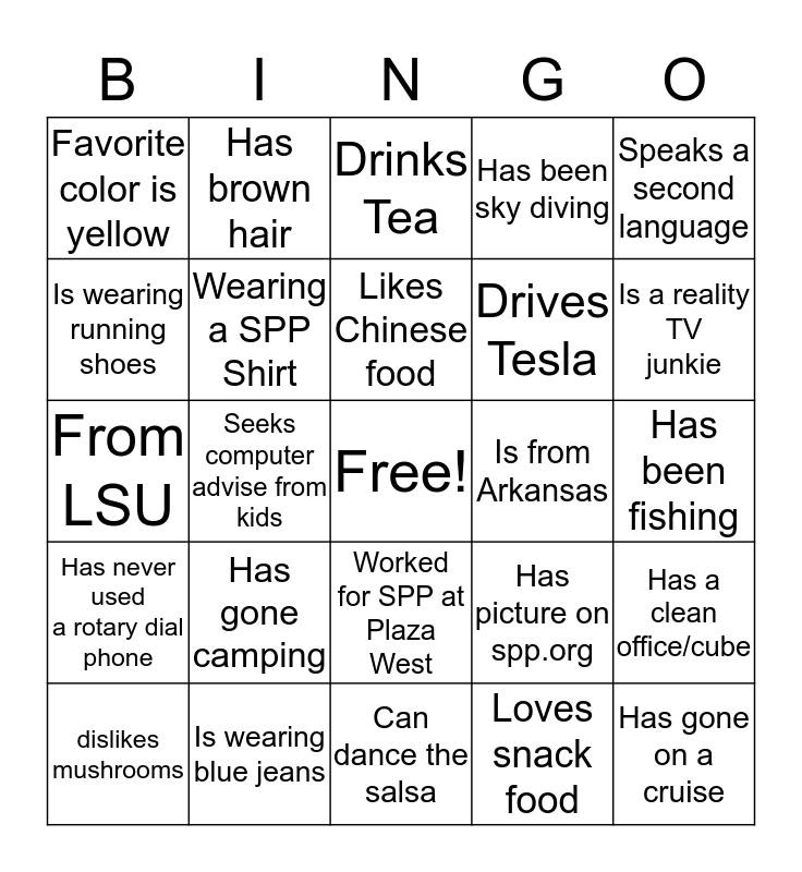 Engineering Event Human Bingo Card
