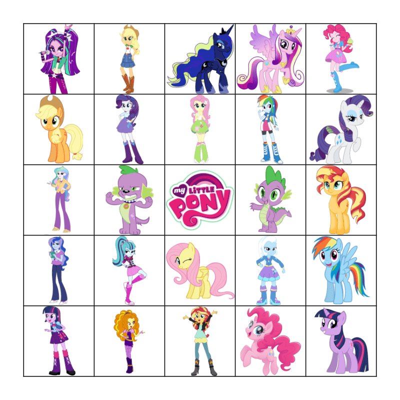 My Little Pony EG Bingo Card
