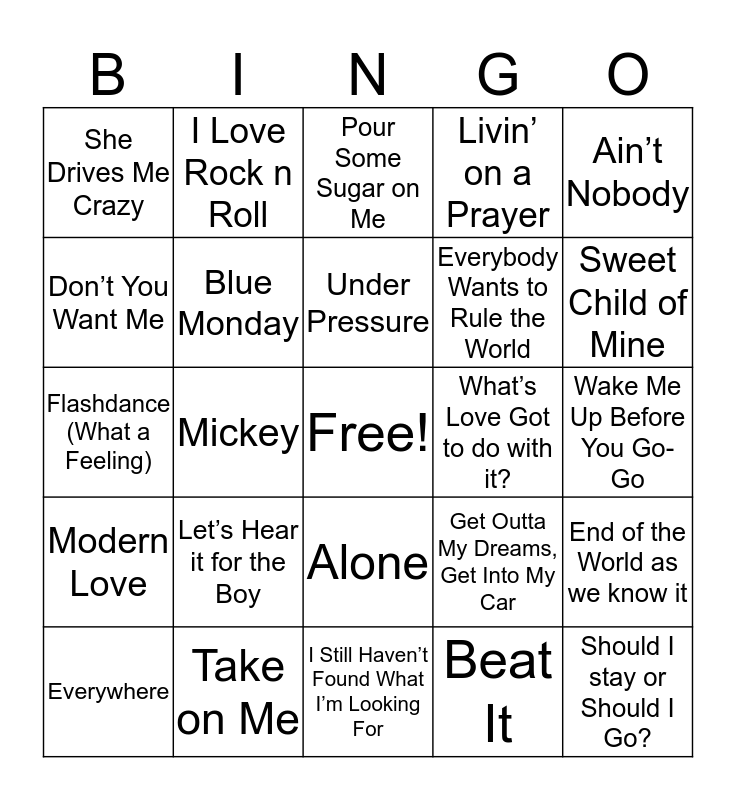 BINGO BEATS Bingo Card