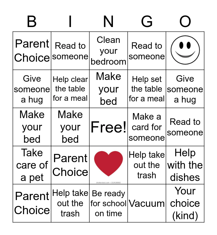 Kindness Challenge Bingo Card