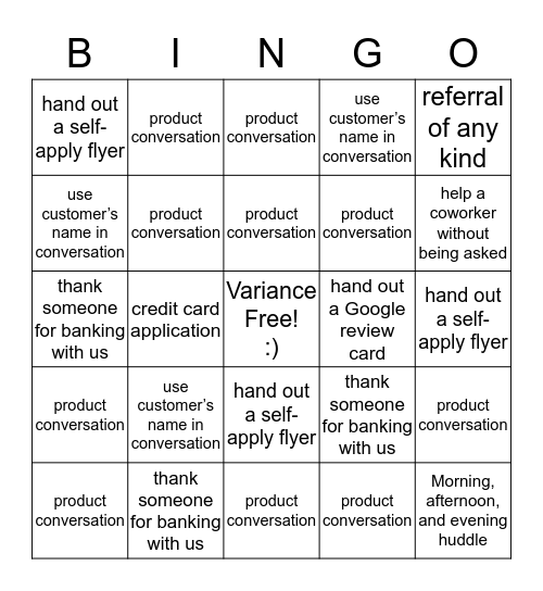 Date: Bingo Card