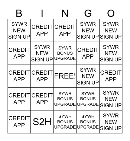 CASHIER Bingo Card