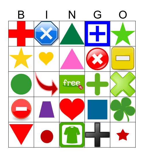 Color shape bingo Card
