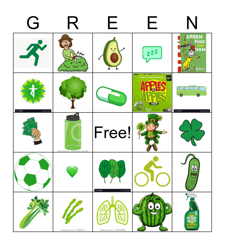GREEN Bingo Card