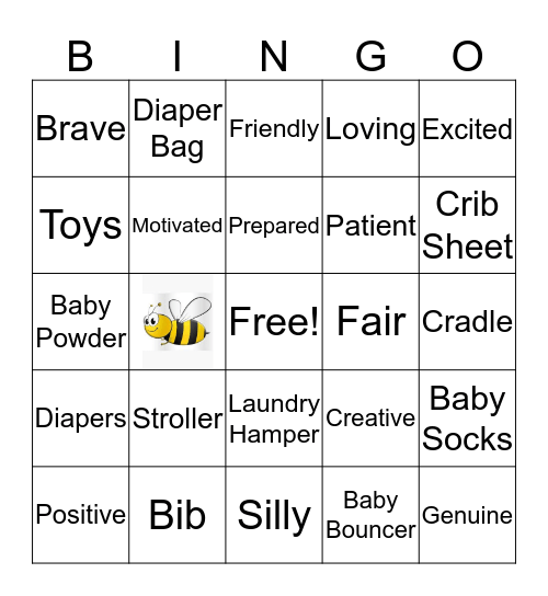 "Bee" Positive Bingo Card