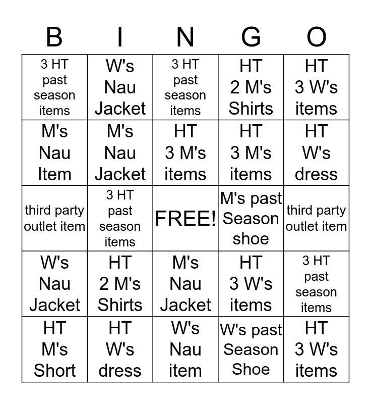 June Bingo Card