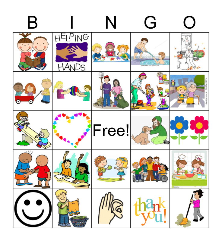 Bucket Filler Bingo Card