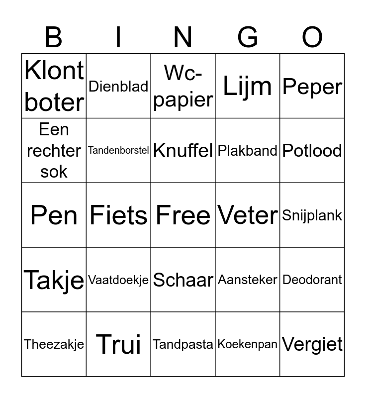 Levend Bingo Card