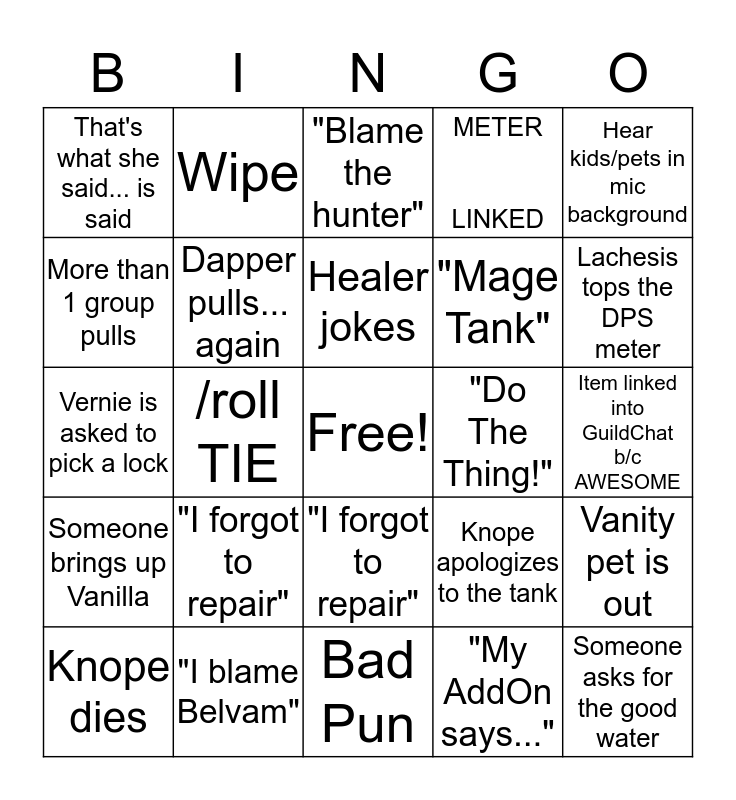 Lollipop Guild BINGO Card