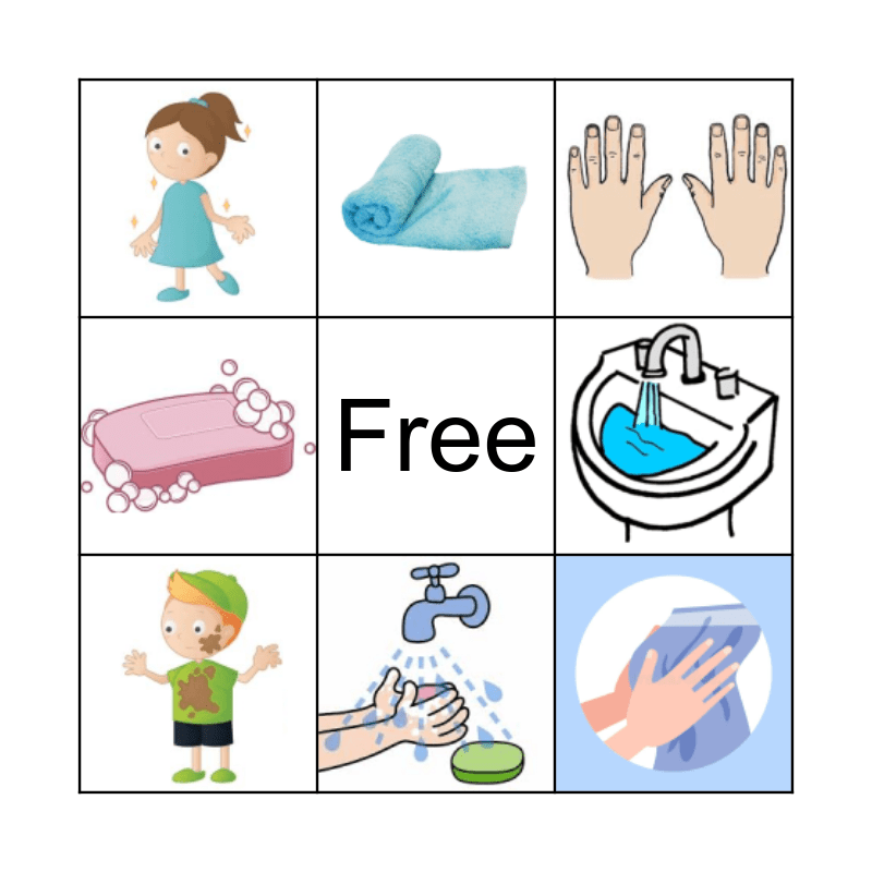 Wash Hands Bingo Card