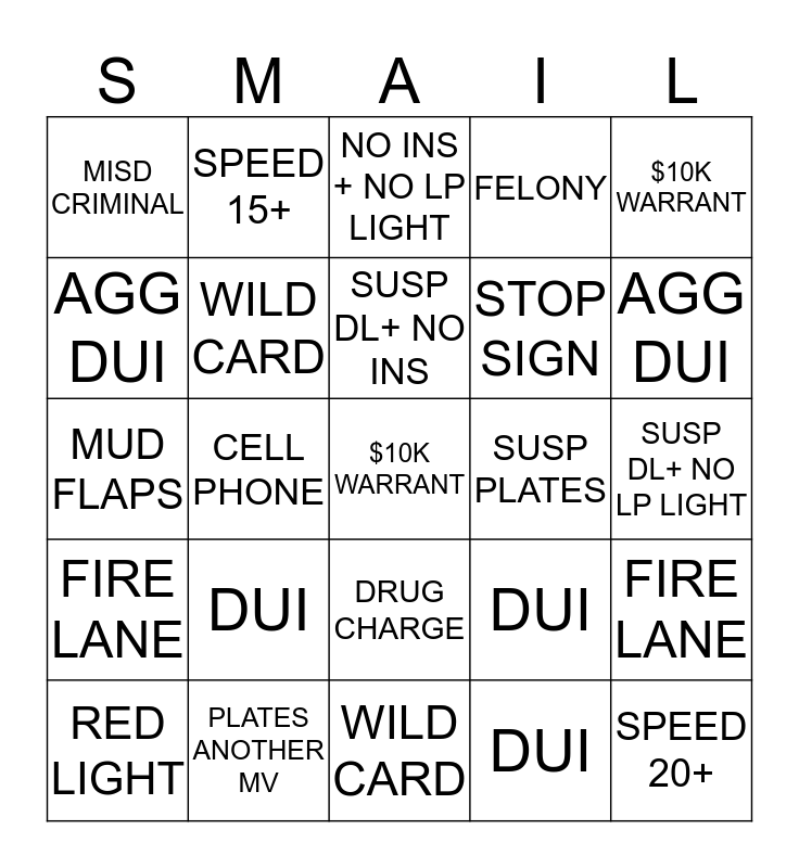 NIGHTS CHALLENGE Bingo Card