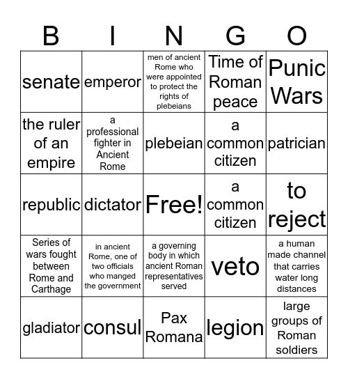 Ancient Greece Bingo Card