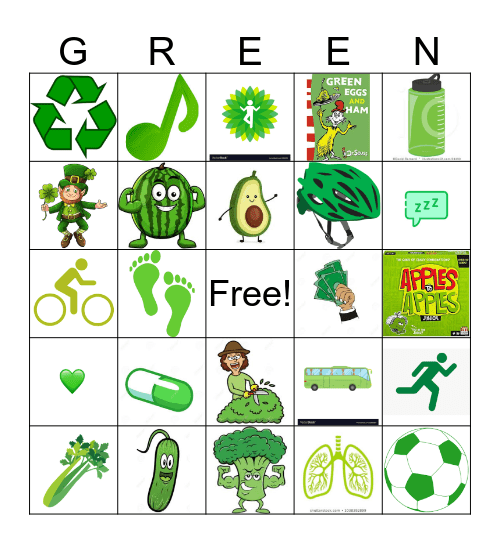 GREEN Bingo Card