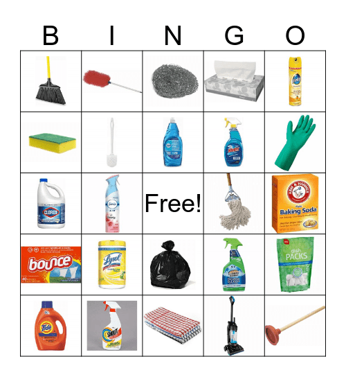 Cleaning Supplies Bingo Card