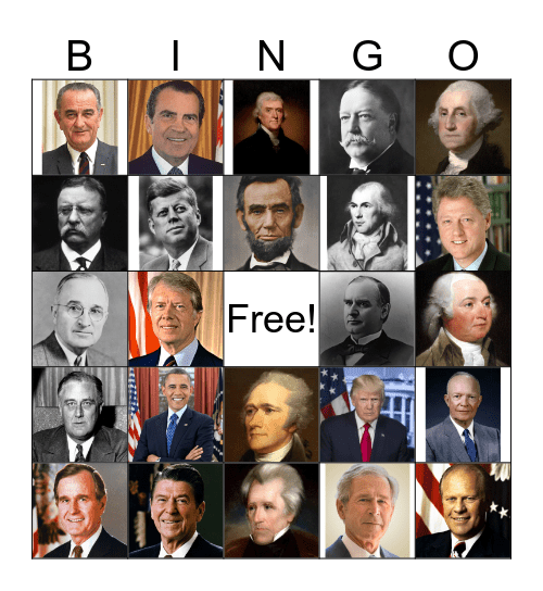 President's Day Bingo Card