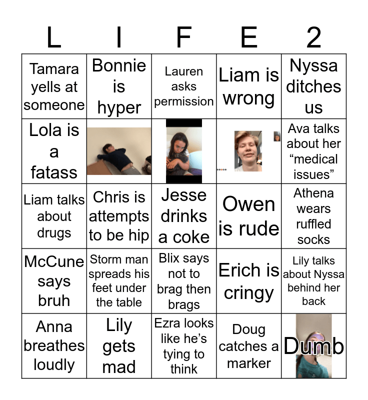 Life Bingo #2 Bingo Card