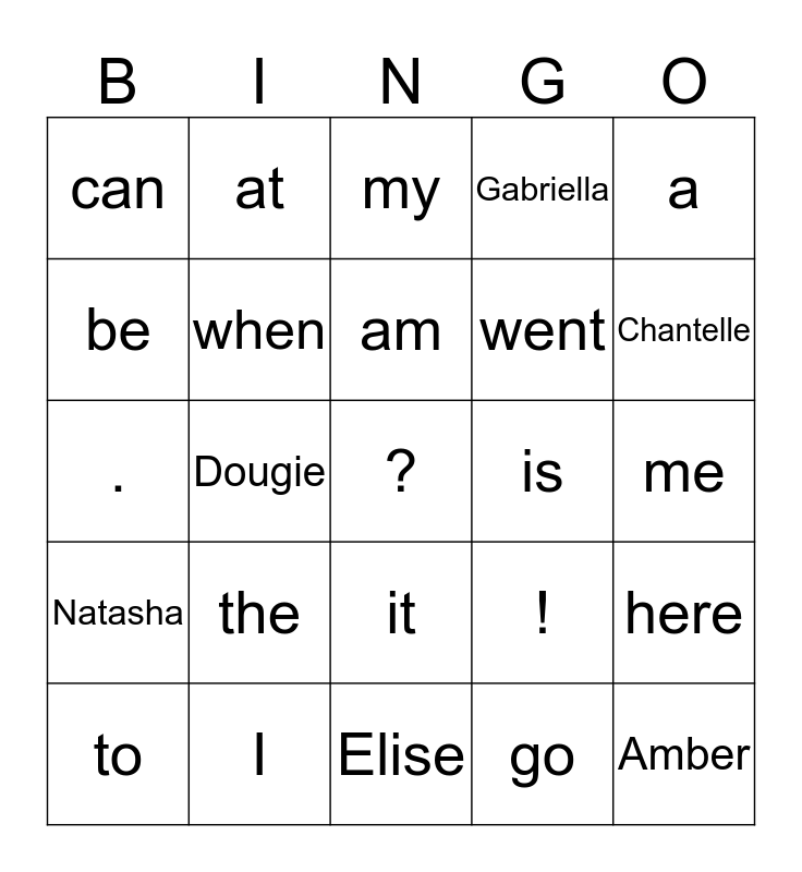 Panda Bingo! Bingo Card