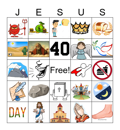 Jesus Tempted in the Desert Bingo Card