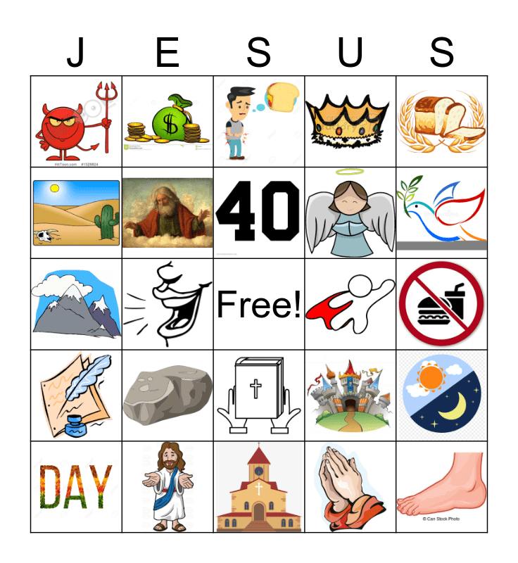 Jesus Tempted in the Desert Bingo Card