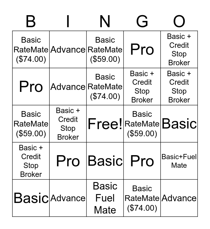 FrinGo - BINgo Card