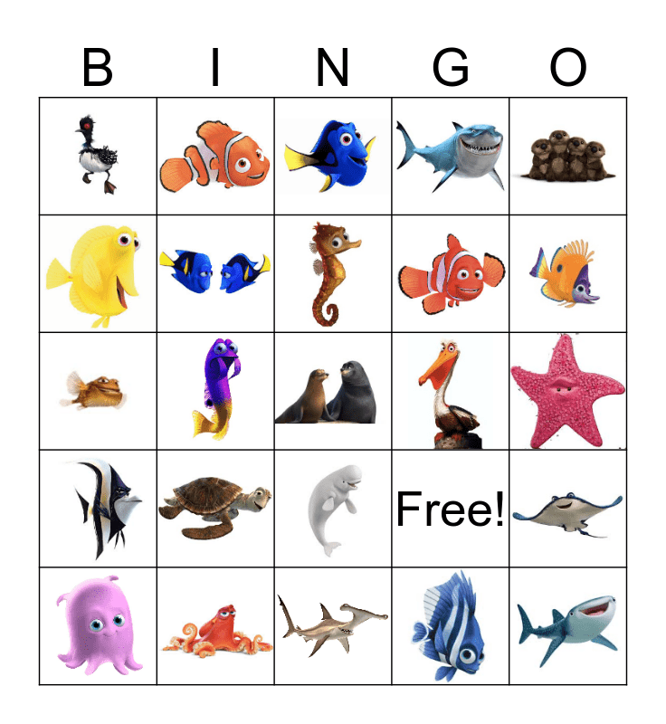 Just keep swimming Bingo Card
