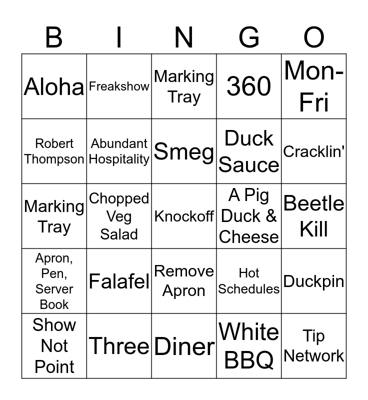 Punch Bowl Bingo!!!! Bingo Card