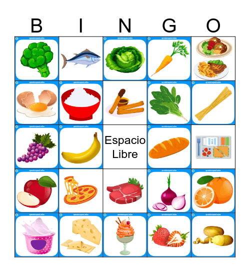 La Comida Bingo Card