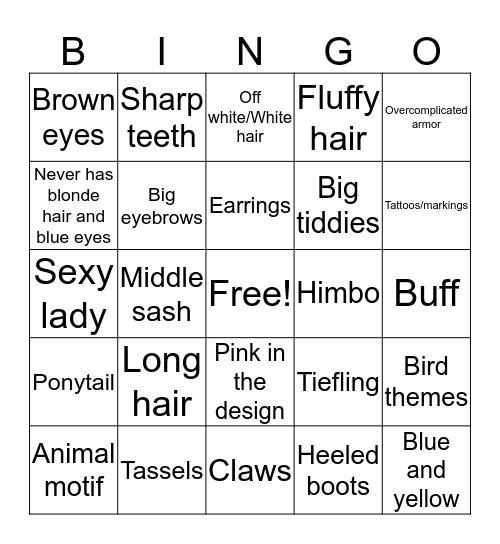 Tez Making OCs Bingo Card