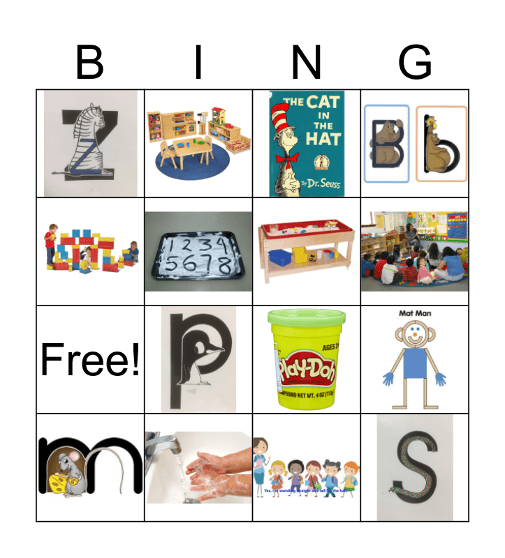 Preschool BINGO Card