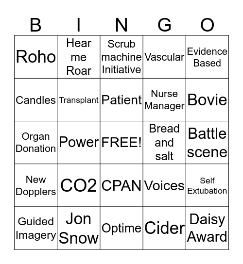 GAME OF ZONES Bingo Card