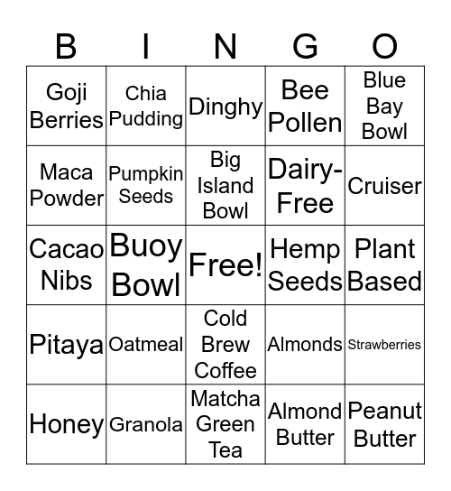 Nautical Bowls Style Bingo! Bingo Card